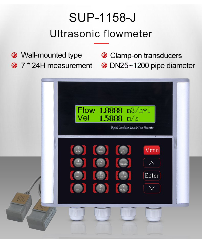 Wall mounted ultrasonic flowmeter, portable ultrasonic flow meter ...