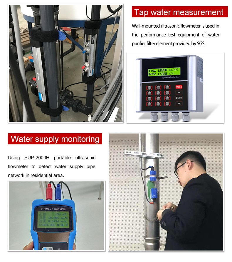 Wall mounted ultrasonic flowmeter, portable ultrasonic flow meter ...