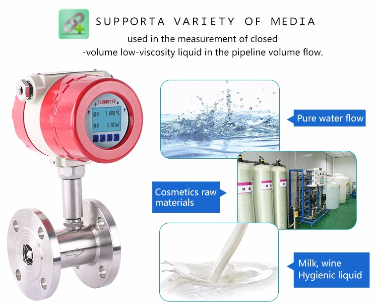 Turbine flowmeter flange connection high accuracy - Supmea